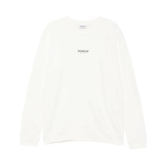 Dondup SweaT-shirt en coton coupe droite &agrave; col rond - Homme - Sweatshirts et sweats &agrave; capuche - Blanc - Taille: XL