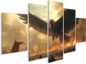 Islandburner Bild auf Leinwand EIN gigantischer Adler greift inmitten Einer epischen Schlacht an Bilder Wandbilder Poster