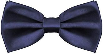 Balinco Noeud papillon ou noeud papillon en soie avec crochet - d&eacute;j&agrave; nou&eacute; & longueur r&eacute;glable - plus de 25 couleurs au choix (bleu fonc&eacute;)