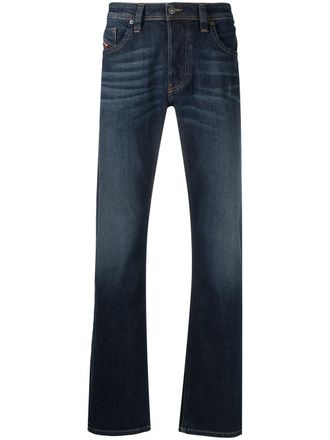 Diesel jean droit &agrave; teinture fonc&eacute;e - Bleu