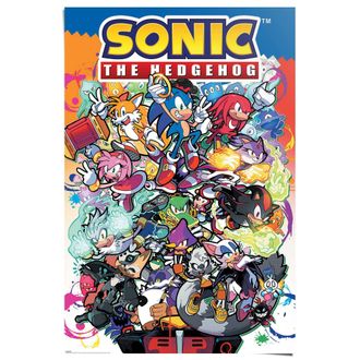 Reinders Poster, Sonic The Hedgehog - sonic comic characters, Kinderzimmer, Poster, Wanddeko, Room Decor, 150 gr. gl&auml;nzend Bilderdruckpapier, Mehrfarbig, 91,5 