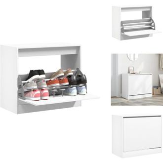 vidaXL Vidaxl - Schuhschrank Wei&szlig; 80x42x69 cm Holzwerkstoff - Schuhschrank - Schrank F&uuml;r Schuhe - Schuhregal - Holzwerkstoffm&ouml;bel - Garderobe