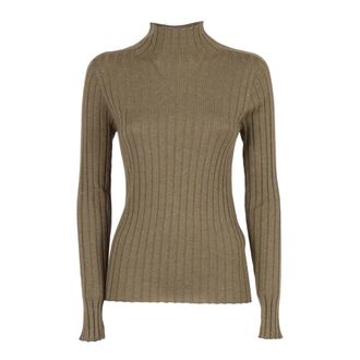 PESERICO Gerippter Rollkragenpullover - - Knitwear - Damen - Gr&uuml;n - XL