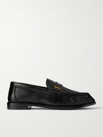 Saint Laurent Le Loafer Loafers Aus Leder Mit Logoverzierung - Schwarz