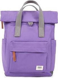 Roka London Canfield B - Mochila pequeña de nailon sostenible, Morado fresco, S