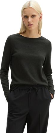 Marc O'Polo Strickpullover MARC OPOLO aus softem Schurwolle-Mix, Damen, Gr. XXL, schwarz (coal grau melange), Obermaterial: 50% Schurwolle, 33% Viskose, 17% Polya