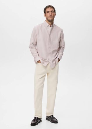 Mango Chemise 100 % coton Oxford rose p&acirc;le - Homme - XXL - MANGO MAN