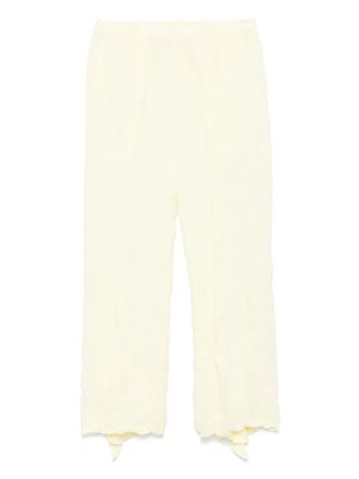 Issey Miyake Hose mit Knitteroptik - Gelb