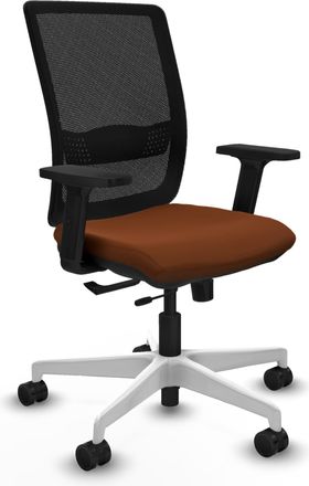 Piqueras y Crespo Haches B&uuml;rostuhl mit 2D-Armen, h&ouml;henverstellbare Lendenwirbelst&uuml;tze, ausgestattet mit Syncro/Traslack und injiziertem Schaumstoff, Schwarz/Braun