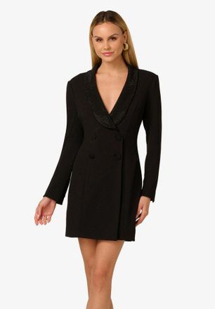 Adrianna Papell Abendkleid Knit Crepe Blazer Dress Glamour&ouml;s, schimmernd, stilvoll