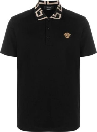 Versace Homme, Tops, Noir, Taille: S Greca Polo