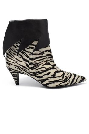 Saint Laurent Stiefel - Zebra Print Foal Ankle Boots - Gr. 37 (EU) - in Schwarz - f&uuml;r Damen