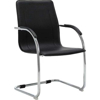 vidaXL Chaise de bureau cantilever Noir Similicuir vidaXL