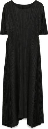 Pleats Please Issey Miyake Midikleid mit Falten - Schwarz