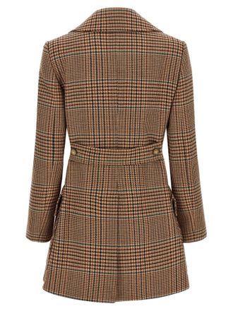 Etro Prince of Wales Double-Breasted Coat - tan