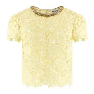 Self Portrait Femme, Blouses et Chemises, Jaune, Taille: 40 FR Lace Top