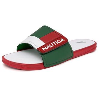Nautica Mens Bower Athletic Slide, Adjustable Straps Comfort Sandal