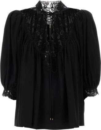 Chlo&eacute; Femme, Blouses et Chemises, Noir, Taille: 40 FR Blouse Fluide &agrave; Manches Bouffantes
