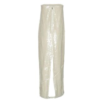 Rotate Rotate Birger Christensen, Femme, Robes, Blanc, Taille: 38 FR Robe Maxi &agrave; Paillettes Blanche