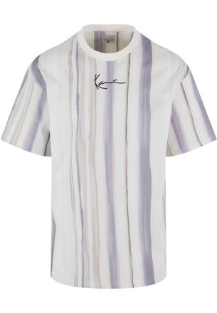 Karl Kani Herren KM221-045-1 KK Small Signature Tie Dye Stripe Tee Cream/Blue, XS