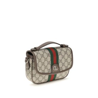 Gucci Womens Top Handle Bag Beige Fabric