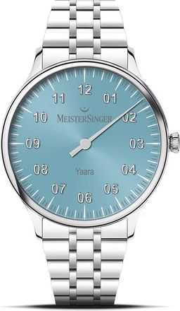 MeisterSinger Yaara Eisblau mit Silber 36mm Automatikuhrwerk Damenuhr YA914S