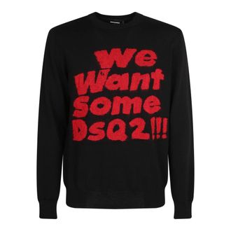 Dsquared2 Schwarzer Strickpullover Stilvoll Trendy Herren - - Knitwear - Herren - Schwarzk - XS