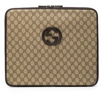 Gucci Clutches - GG Supreme Laptop Case - Gr. unisize - in Braun - f&uuml;r Damen