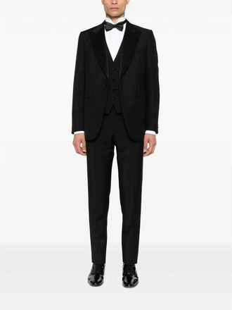 Caruso Wool-Mohair Pant Suit - Black