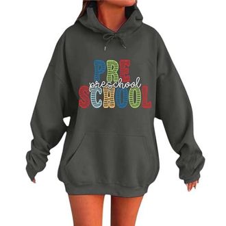 Generic 2026 Printemps Femmes Casual Hiver Sweat &agrave; Capuche avec Lettre Imprim&eacute;e Pull en Polaire Sweatshirt Confortable Chaud Loungewear pour un usage quotidie