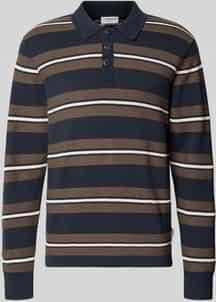 Lindbergh Relaxed Fit Poloshirt aus reiner Baumwolle mit Streifenmuster