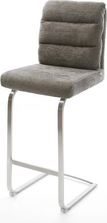 DELIFE Barstuhl Pela-Flex Boucl&eacute; Soft Schlamm Freischwinger Flach Edelstahl Silberfarben, Barst&uuml;hle