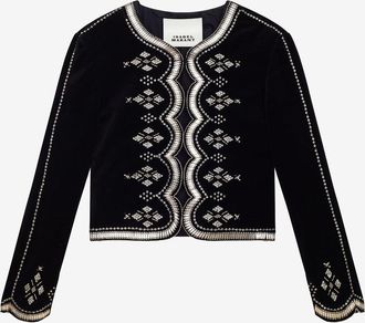 Isabel Marant Veste Hady - Femme - Noir Et Argent&eacute; - Taille 40 - Isabel Marant