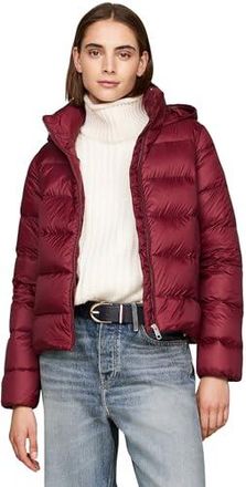 Tommy Hilfiger Veste Matelassée Femme Down Casual Jacket avec Capuche, Rouge (Deep Rouge), XL