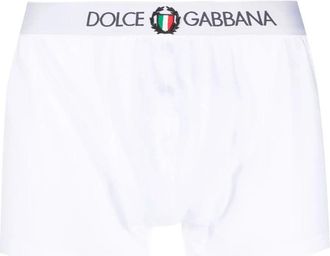 Dolce & Gabbana Two-Way-Stretch Jersey Regular-Fit Boxershorts mit Emblem - - Underwear - Herren - Wei&szlig; - 3XL