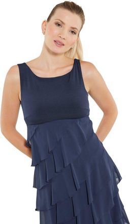 Swing Minikleid blau,Festlich,Polyester,Unifarben,U-Boot,&Auml;rmellos,Slim Fit