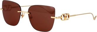 Valentino Unregelm&auml;&szlig;ige Sonnenbrille - - Accessories - unisex - Gelb - 54 MM