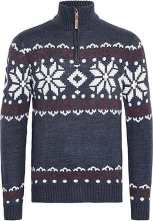 Solid SDNorwin Homme Pull en Maille Troyer Grosses Mailles avec col Montant Regular Fit, Taille:2XL, Couleur:Insignia Blue Melange (8991)