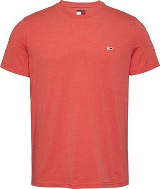 Tommy Jeans T-Shirt S/S pour Homme, Orange (Bright Vermillion HTR), S