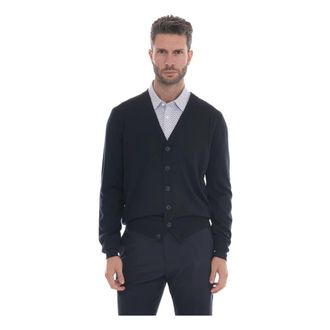 Gran Sasso Cardigan mit Kn&ouml;pfen - - Knitwear - Herren - Blau - XL