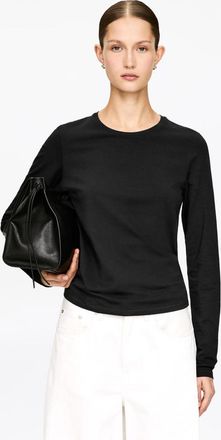 Arket Langarmshirt Aus Stretch-Baumwolle -Schwarz