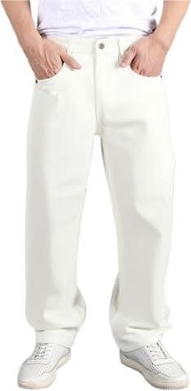 Generic Jean Homme Jeans Homme Pantalon en Jean Grande Taille Ample Taille Haute - Coupe Droite Stretch Longue Oversized, Id&eacute;al Hommes Corpulents