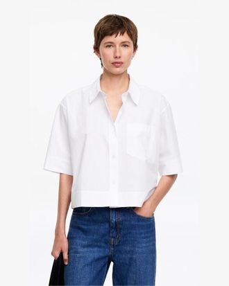Arket Kurz&auml;rmlige Hemdbluse -Wei&szlig;