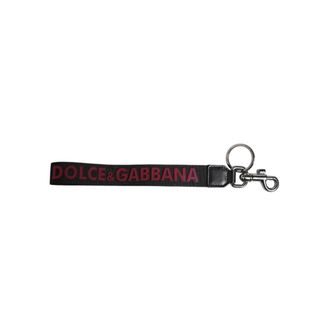 Dolce & Gabbana Schwarzer Nylon-Silber-Messing-Schl&uuml;sselhalter - - Accessories - Herren - Schwarzk - ONE SIZE