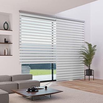 Madéco Rollo für Tag und Nacht, strukturiert, Lurex, mit Truhe, Serie Must, Weiß, 63 x 250 cm (B x H)