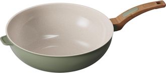 Cooksmart Signature Wok-Pfanne, 30 cm, Salbeigr&uuml;n, Aluminiumguss, Keramik, antihaftbeschichtet, f&uuml;r Induktions-, Gas-, Keramik- und Elektroherde geeignet, sp&uuml;lm
