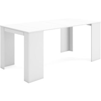 Skraut Home Table console extensible, Console meuble, 180, Pour 8 personnes, Table &agrave; Manger, Style moderne, Blanc - Skraut Home