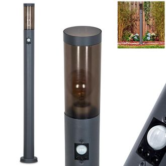 HOFSTEIN Wegeleuchte Sessa, Au&szlig;enwegeleuchte mit Bewegungsmelder aus Metall/Kunststoff in Anthrazit/Rauchfarben oder Wei&szlig;, moderne Au&szlig;enleuchte f&uuml;r Garten, Au&szlig;