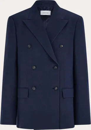 Ferragamo Herren Zweireihiger Sakko Blau