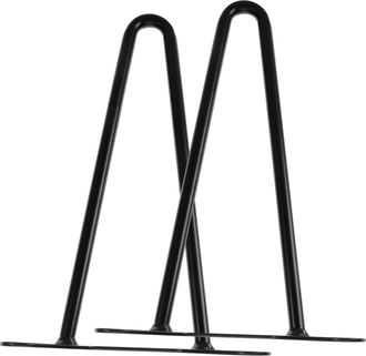 DOITOOL 2 Stück Teiliges Hairpin Tischbein Möbelfüße Dreieck stabilität Rostfrei für Couchtisch Schreibtisch Esstisch Einfache Montage Schwarze Pulverbeschich